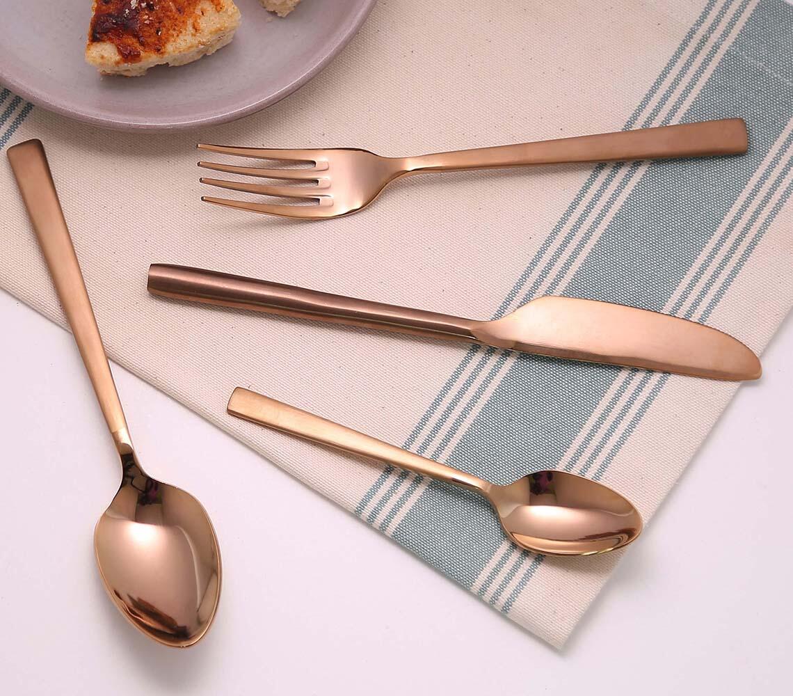 Enigma Rose Gold Cutlery (Set of 4) – Houzz-of-Maya